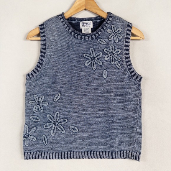 Pbj Blues | Sweaters | Pbj Blues Sweater Vest Womens Small Blue 3d ...